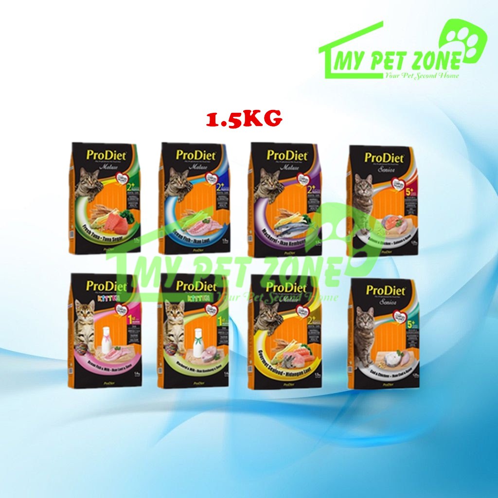 Prodiet Kitten Adult Senior Salmon COD Chicken Tuna Mackerel Ocean Fish ...