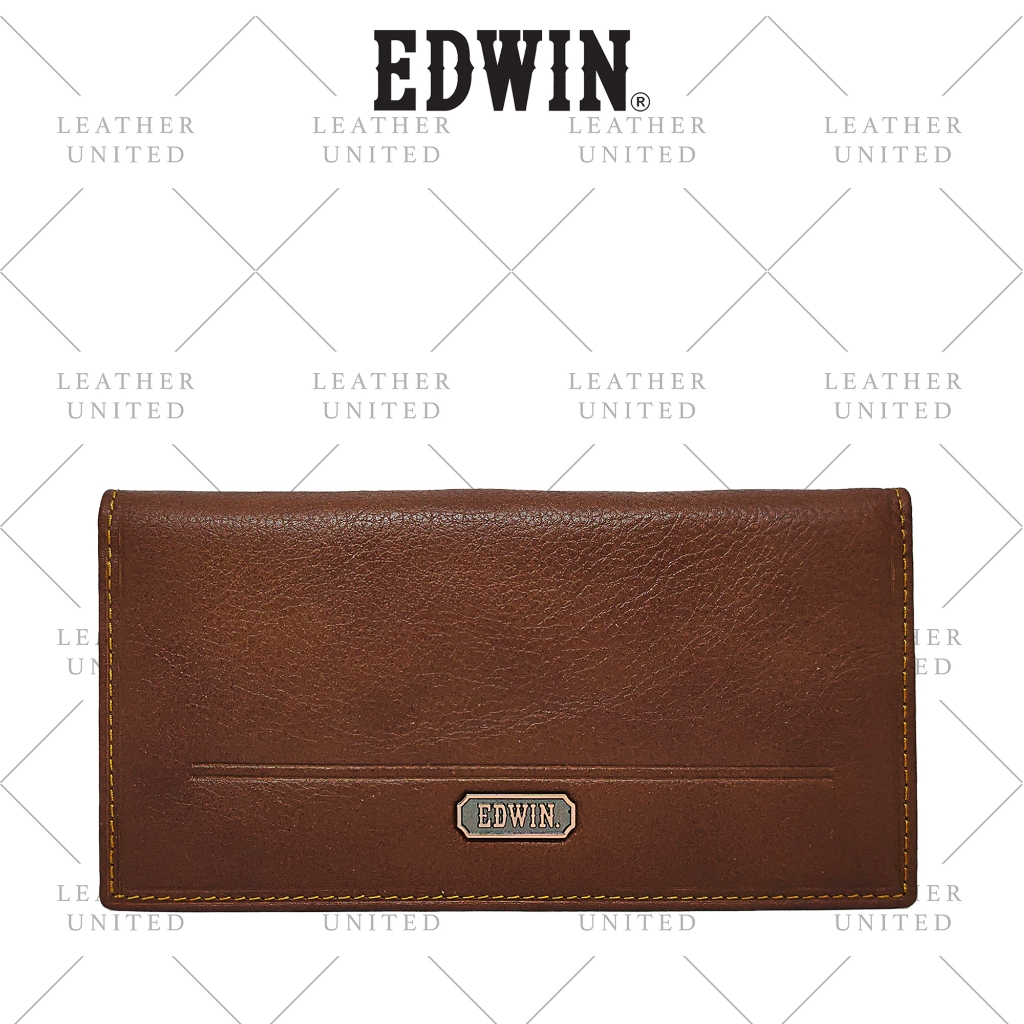 EDWIN Genuine Top Grain Leather Copper Logo Long Wallet #EWGK30959 ...