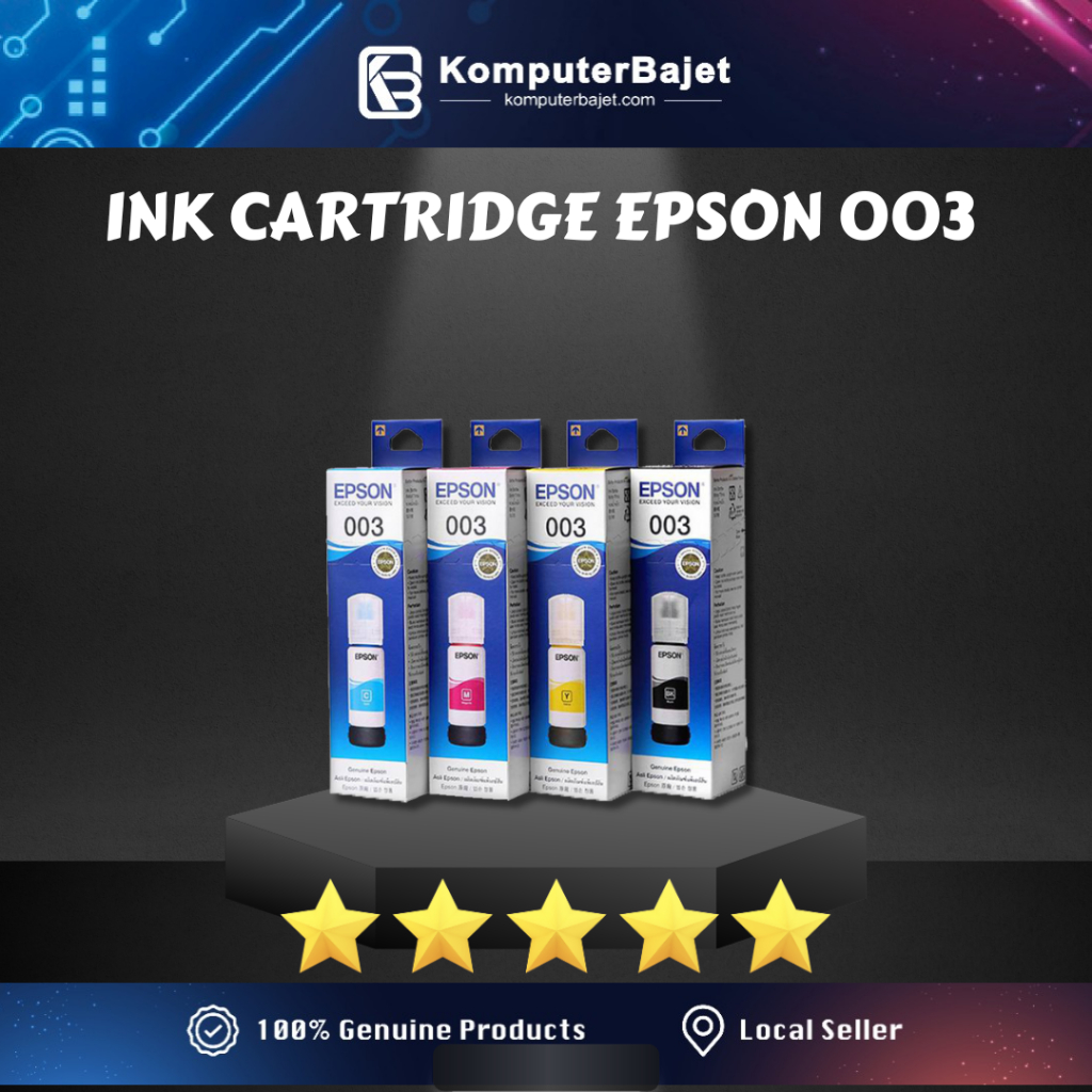 ORIGINAL EPSON 003 REFIL INK BLACK C,M,Y FOR PRINTER L3110 L3150 L5190 ...