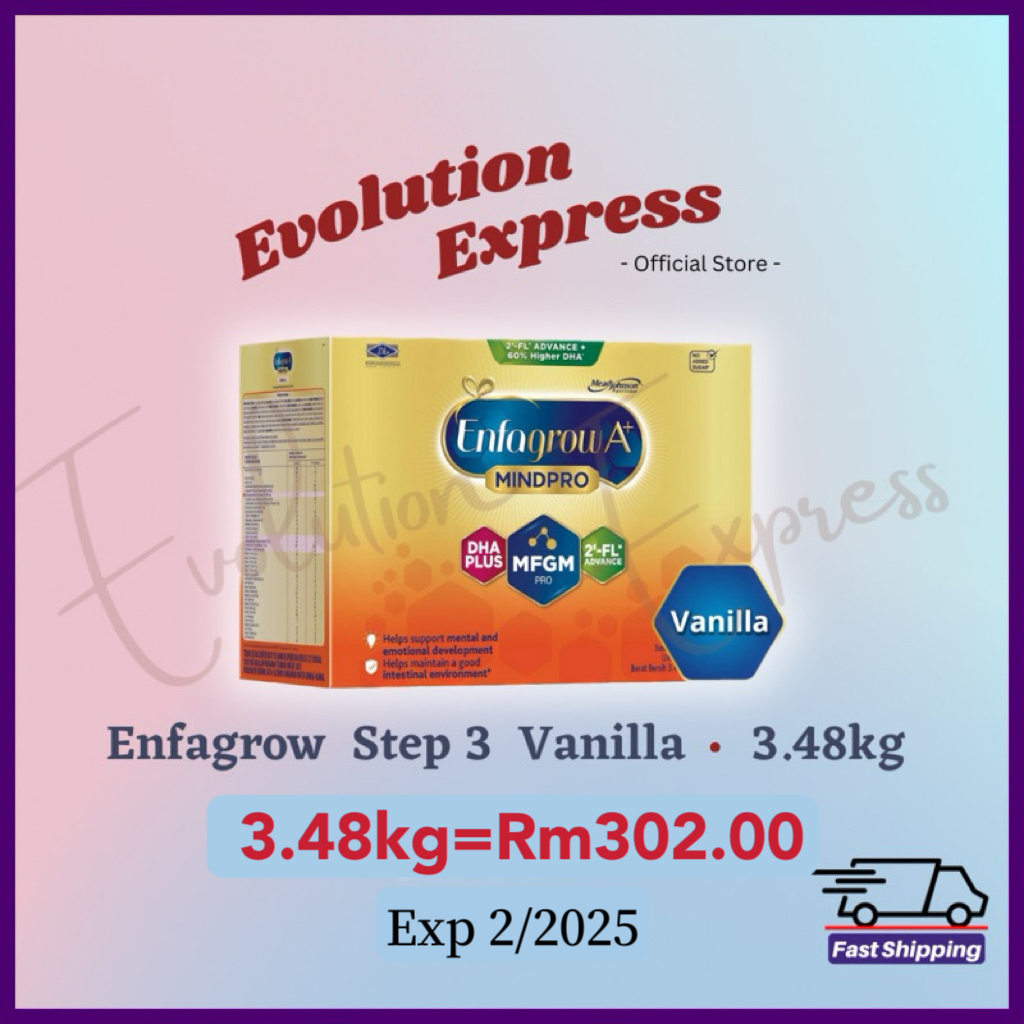 Enfagrow A+ MindPro Step 3 Vanilla ( 3.6kg / 3.48kg )Milk Formula Powder Exp 2/2025 | Shopee ...