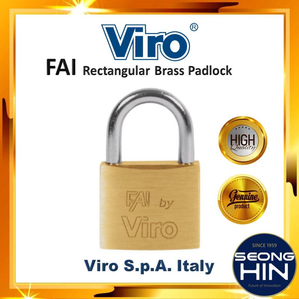 VIRO / Tri-Circle 40mm 50mm 60mm 70mm Fai by Viro Rectangular Padlock ...