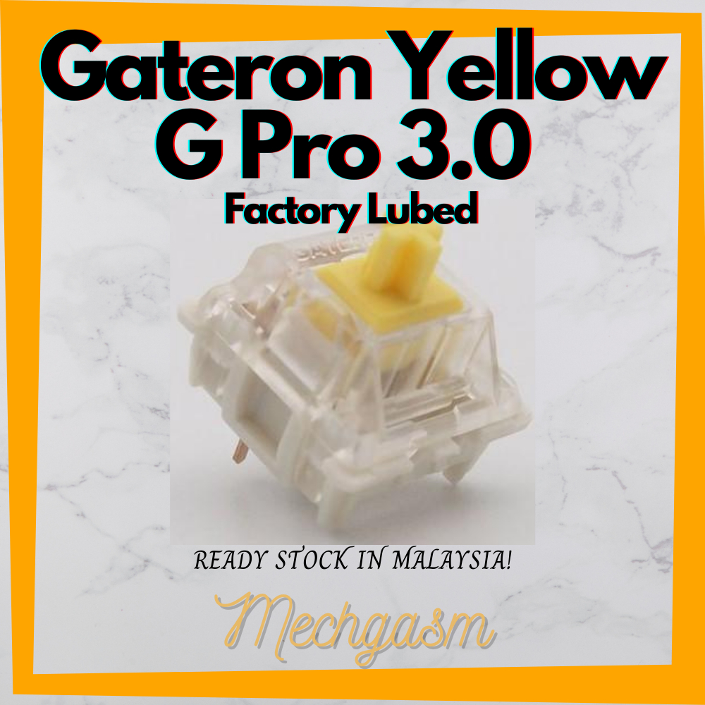 Gateron Yellow G Pro 3.0 *Factory Lubed* SMD 5pin Mechanical Keyboard ...
