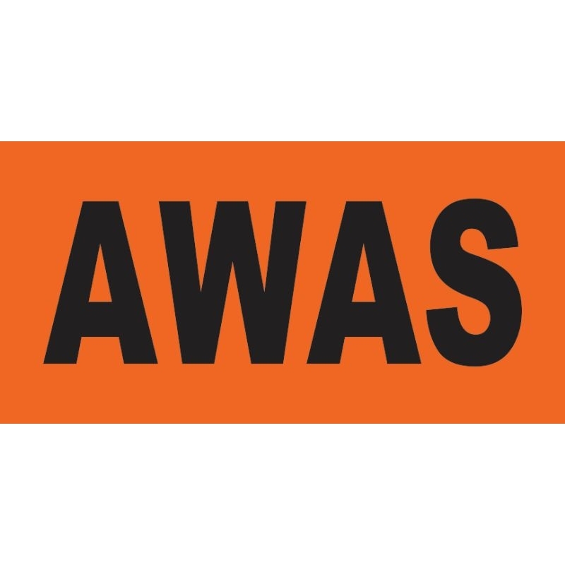 Sticker Awas / Sticker SIGNBOARD AWAS 2ft X 4ft | Shopee Malaysia