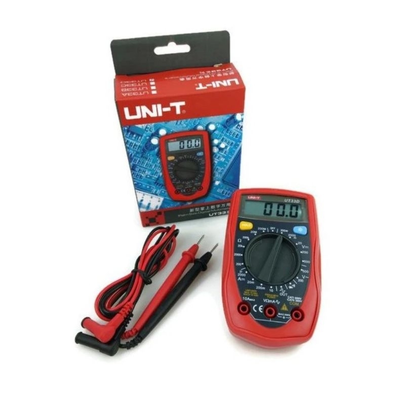 UNI-T UT33 + PLAM- SIZED DIGITAL Multimeter AC/DC volt (500v) & DC (10A) | Shopee Malaysia