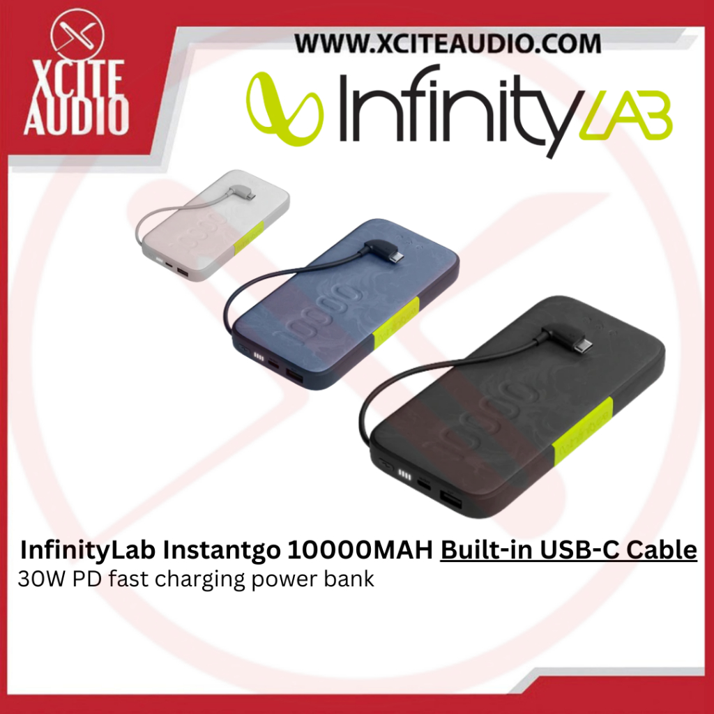 InfinityLab InstantGo 10000 USB-C Cable 30W PD Ultra Fast Charging Power Bank | Shopee Malaysia