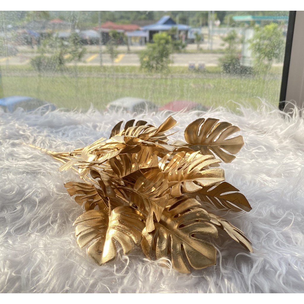 Gold Decoration Daun Gold Pelamin Hantaran Artificial Gold Leaf Chinese ...