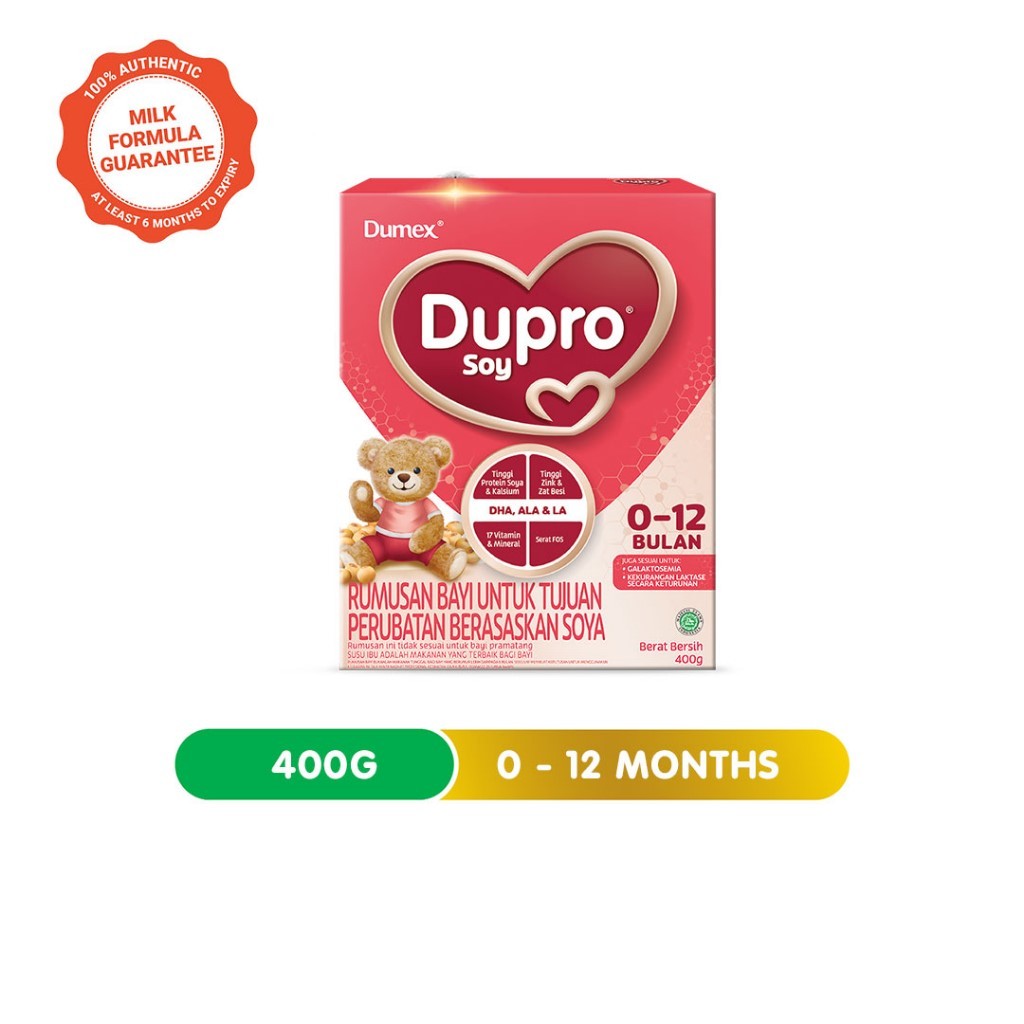 Dumex Dupro Soy Tailored Nutrition Milk Formula 0-12 months (400g ...
