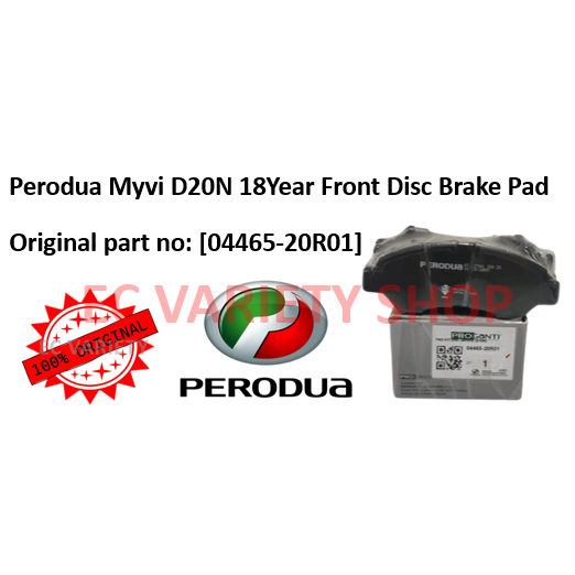 Perodua Myvi D20N 2018 Front Disc Brake Pad*Original*[04465-20R01 ...