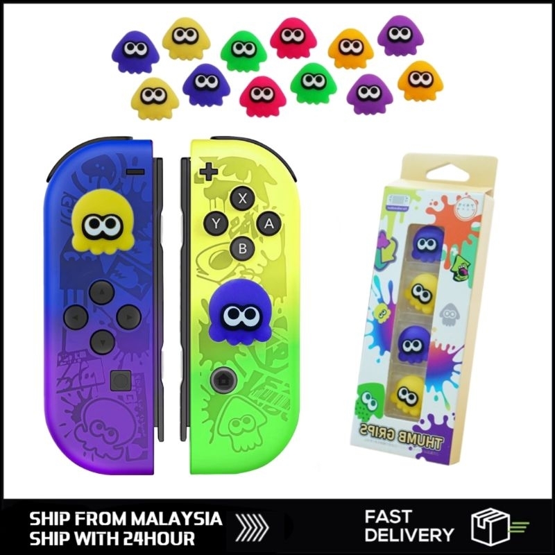 Splatoon 3 Switch Joycon Thumb Grips Case JoystickCover For Nintendo ...