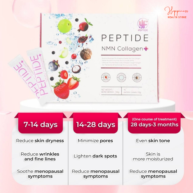 Peptide NMN Collagen 100%Original 肽胶原蛋白 紧致肌肤 美白祛斑 保湿水嫩 护肤弹性 24 小时自然产生胶原蛋白 修复受损DNA HALAL ...