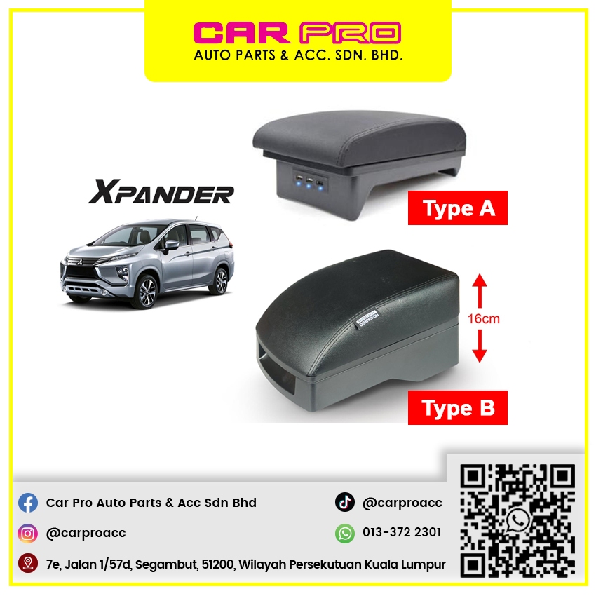 Mitsubishi Xpander USB LED Indicator Double Layer Comfort Adjustable Armrest With USB Charger ...
