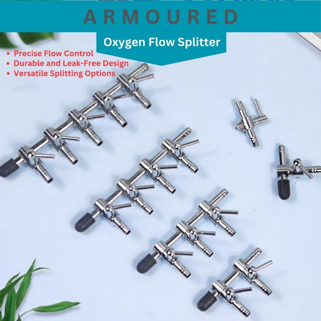 Aquarium Stainless Steel Oxygen Flow Splitter Air Pump Adjustable ...