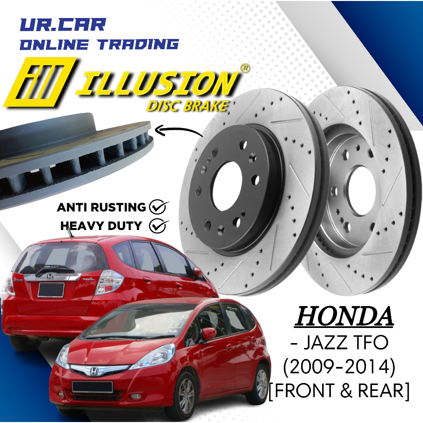 ILLUSION HONDA JAZZ TFO SPORT DISC BRAKE ROTOR & BARKE PAD FRONT (DEPAN ...