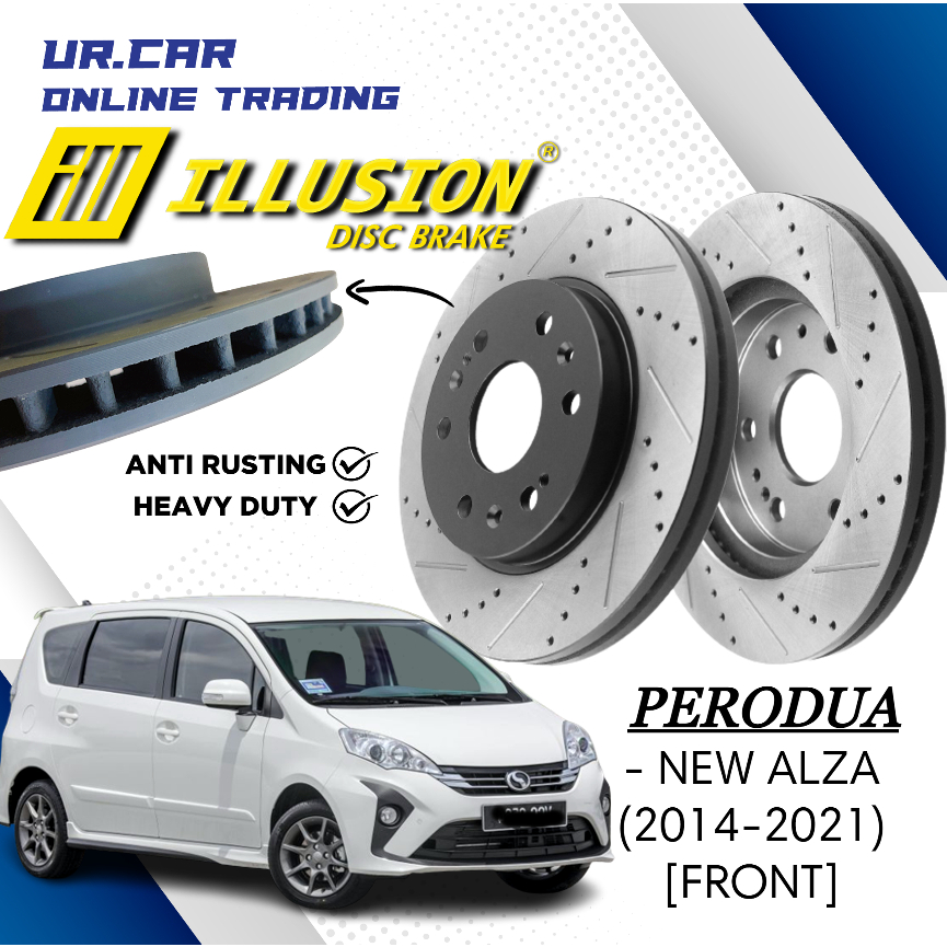 ILLUSION PERODUA NEW ALZA (2014 - 2021) SPORT DISC BRAKE ROTOR & BRAEK ...
