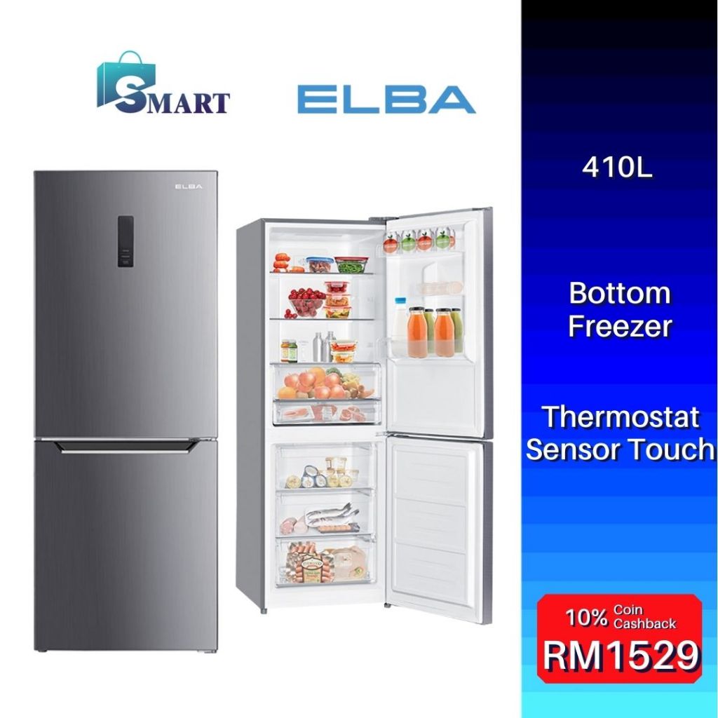 ELBA 410L Bottom Freezer ER-J4032BF(SV) Total No Frost, 10 Years ...