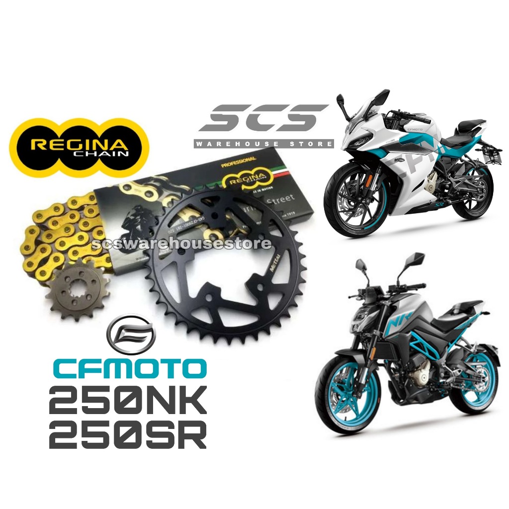 REGINA CF MOTO NK250 Sprocket Chain Kit Set Rantai Emas CFMoto 14T-41T ...