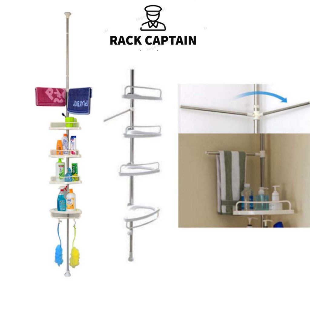 RackCaptain Rak Bilik Mandi 4 Tingkat Boleh Laras Sudut Bilik Mandi ...
