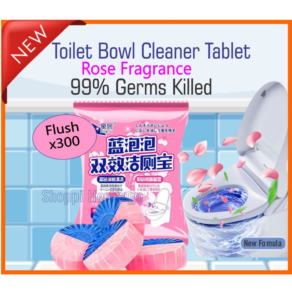 Automatic Rose Fragrance Toilet Bowl Cleaner Tablets 300 Flushes ...