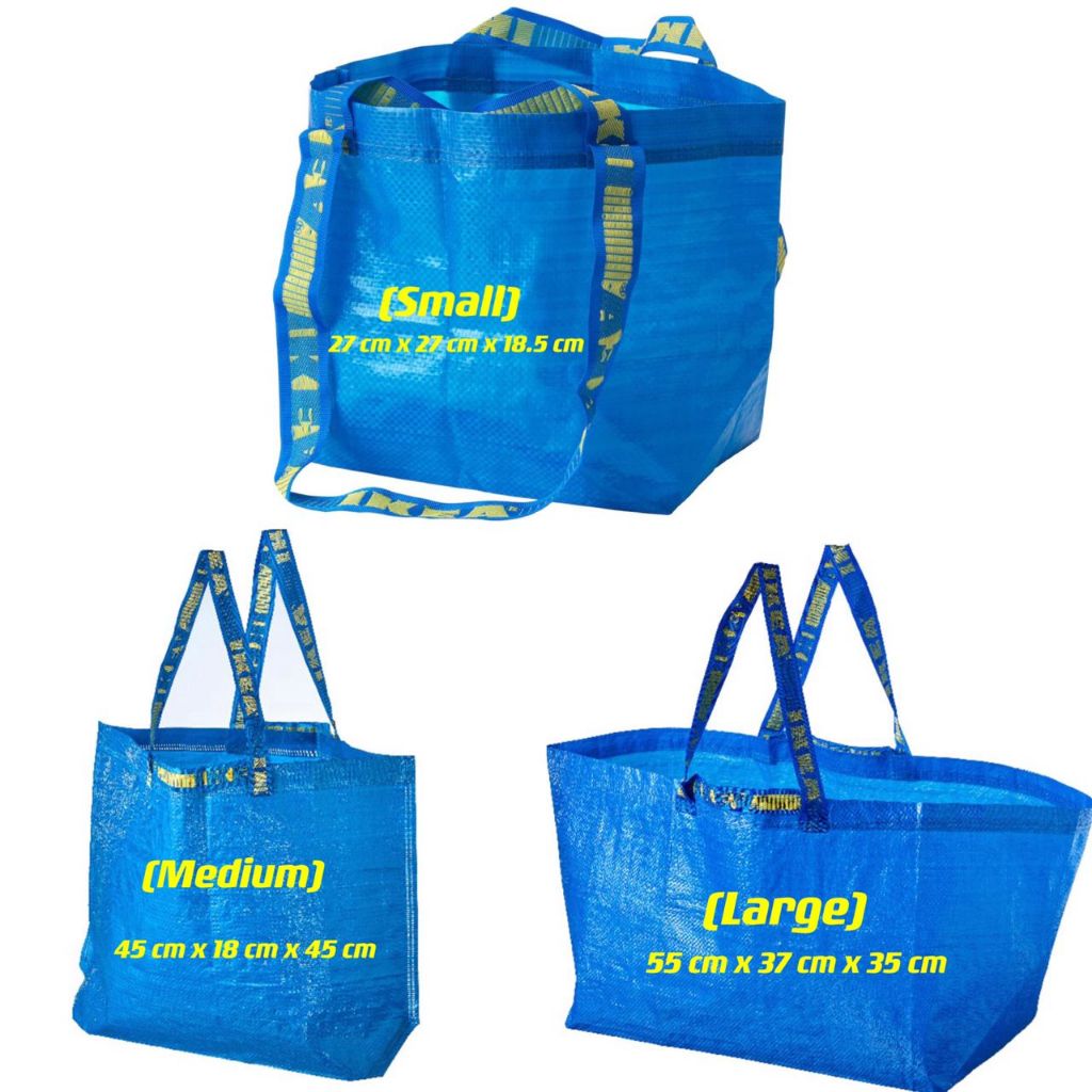 3 IN 1 IKEA CARRIER LAUNDRY RECYCLE SHOPPING FRAKTA BAG BEG BLUE BIRU ...