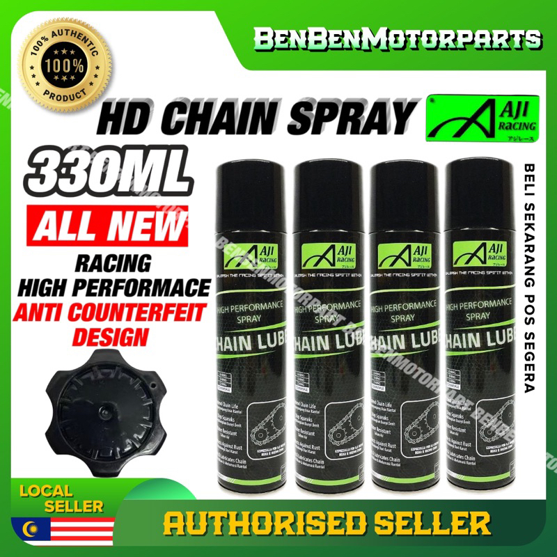 AJI RACING Chain Lube Spray 330ML #Minyak Rantai AJI Racing Heavy Duty ...