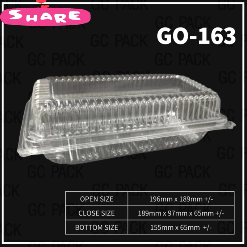 GO-163 OPS Plastic Tray with Lock (BULK 50pcs±)Bakery Roti Sosej Hot ...