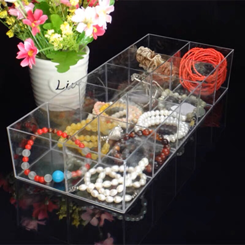 Transparent plastic storage box organiser 5x2 cubicle transparent ...