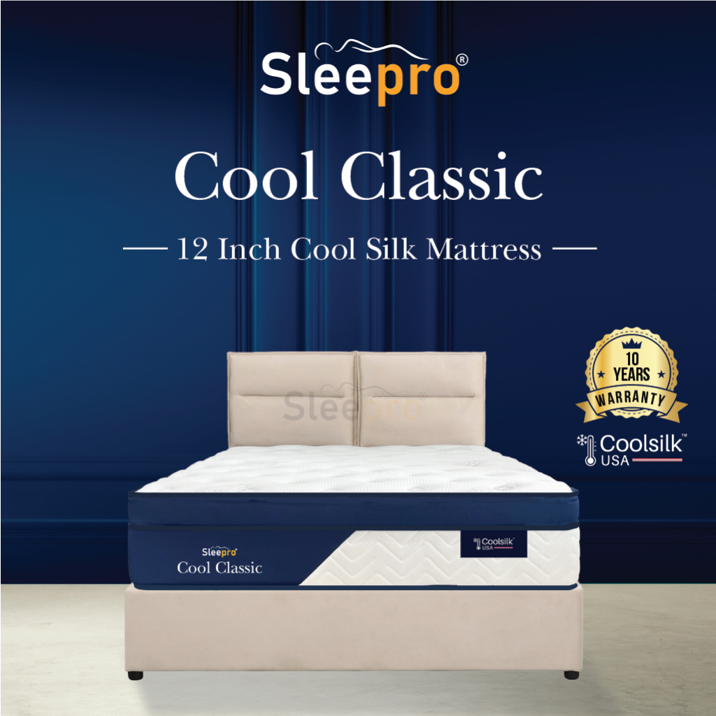 Sleepro Cool Classic Mattress | 12-Inch CoolSilk Pocket Spring + HD Reformed Latex | Shopee Malaysia