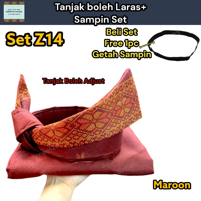 Tanjak /Sigah/Tengkolok Set dan sampin (FREE getah sampin 1pc beli set ...