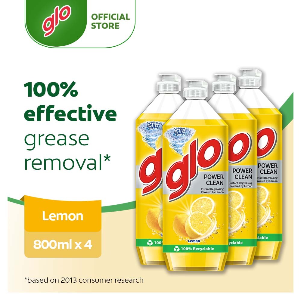 [Bundle of 4] Glo Active Foam Lemon Dishwashing Liquid 800ml | Shopee ...