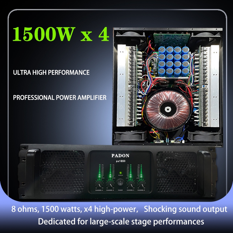 Professional amplifier, 3u four channel, 8 ohms, audio amplifier ...