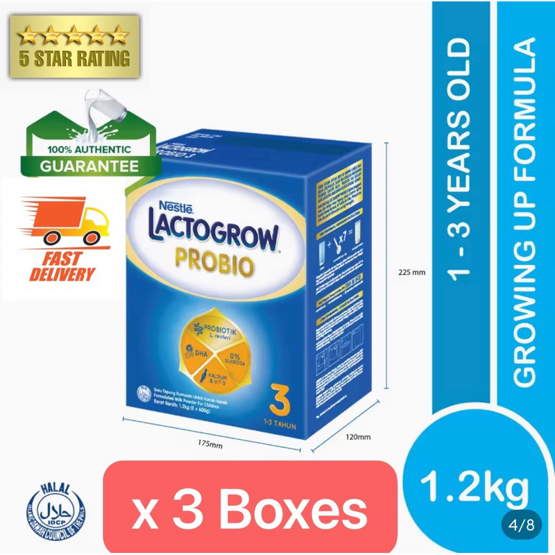 Nestle Lactogrow Step 3 (1.2kg x 3) | Shopee Malaysia