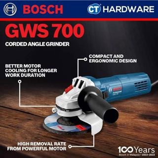 BOSCH GWS 700 ANGLE GRINDER 4" | 710W | M10 | 12,000RPM COME WITH ...