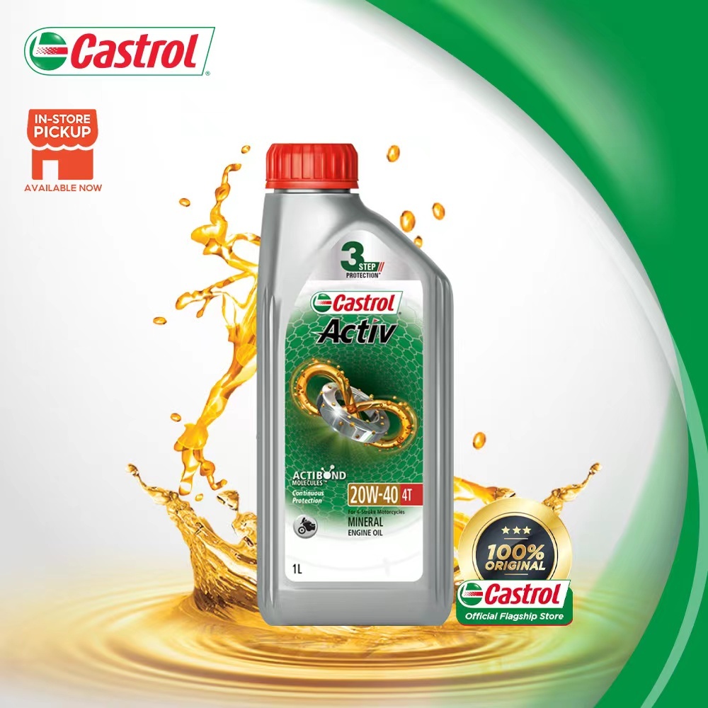 4T CASTROL ACTIV ACTIVE 20W-40 / 15W50 1L CRUISE 1 LITRE API SL 100% ...