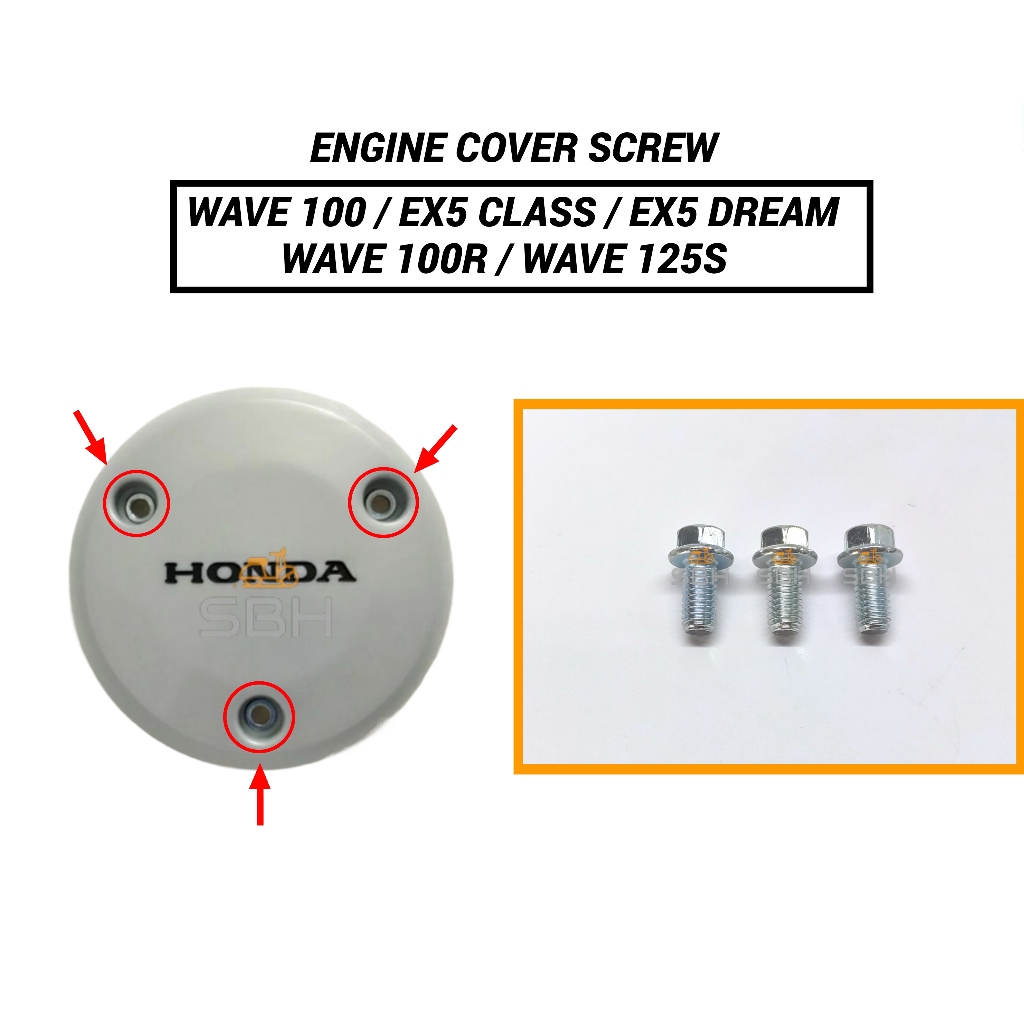 [SET/3 PCS ] WAVE 100 ENGINE COVER SCREW MAGNET CLUTCH CRANKCASE ENGINE CAP EX5 CLASS DREAM ...