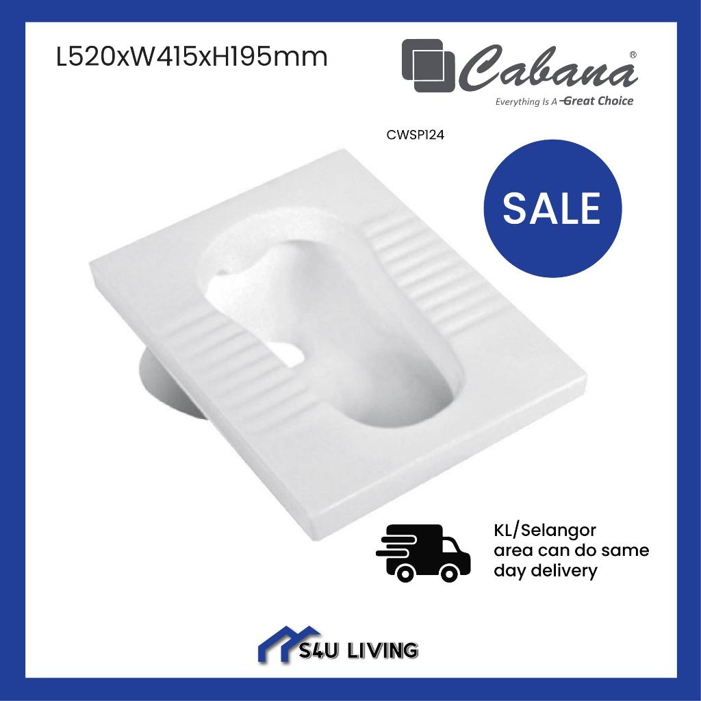 CABANA Squatting Pan Ceramic Made S Trap Toilet Tandas Jamban wc ...