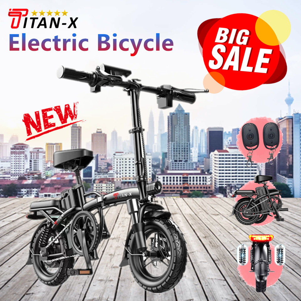 TITAN-X Electric Bicycle E-Bike Scooter Basikal Elektrik 48V Lithium Battery Adults Bicycle ...