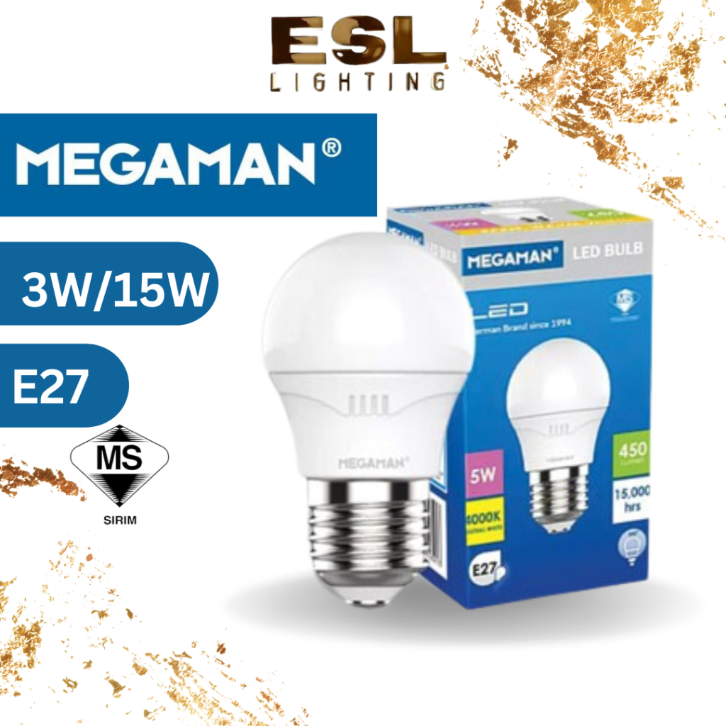 MEGAMAN LED Bulb Light 3W 5W 7W 10W 12W 15W Energy Saving WarmWhite ...