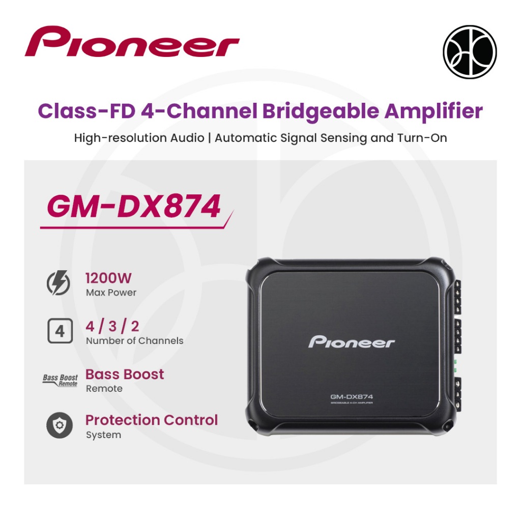 Pioneer GM-DX874 Class-FD 4-Channel Bridgeable Amplifier with Bass ...