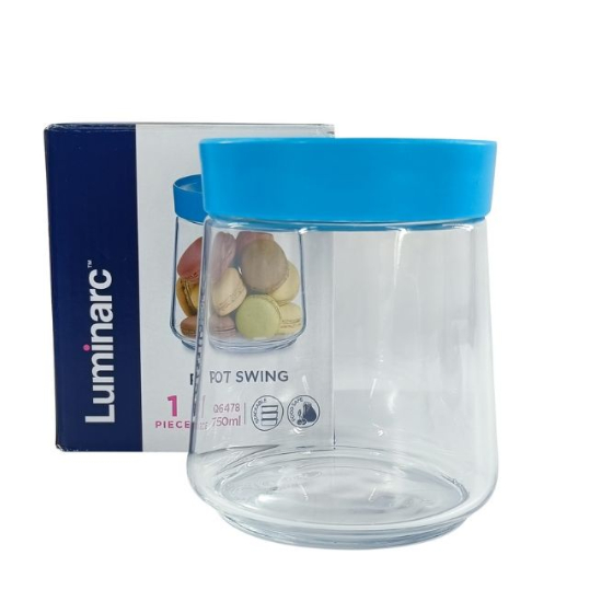 Luminarc Swing Jar 0.75Ltr food container (randomly selected colour to ...