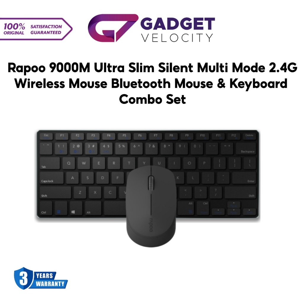 Rapoo 9000M Ultra Slim Silent Multi Mode 2.4G Wireless Keyboards ...