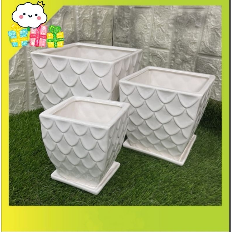 Ceramic Square Flower Vase / Pasu Seramik / Pasu Segi Empat / Pasu ...