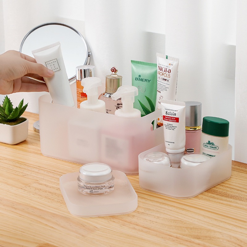 Muji Style Transparent Matte Cosmetics Storage Box with Cover Skincare ...