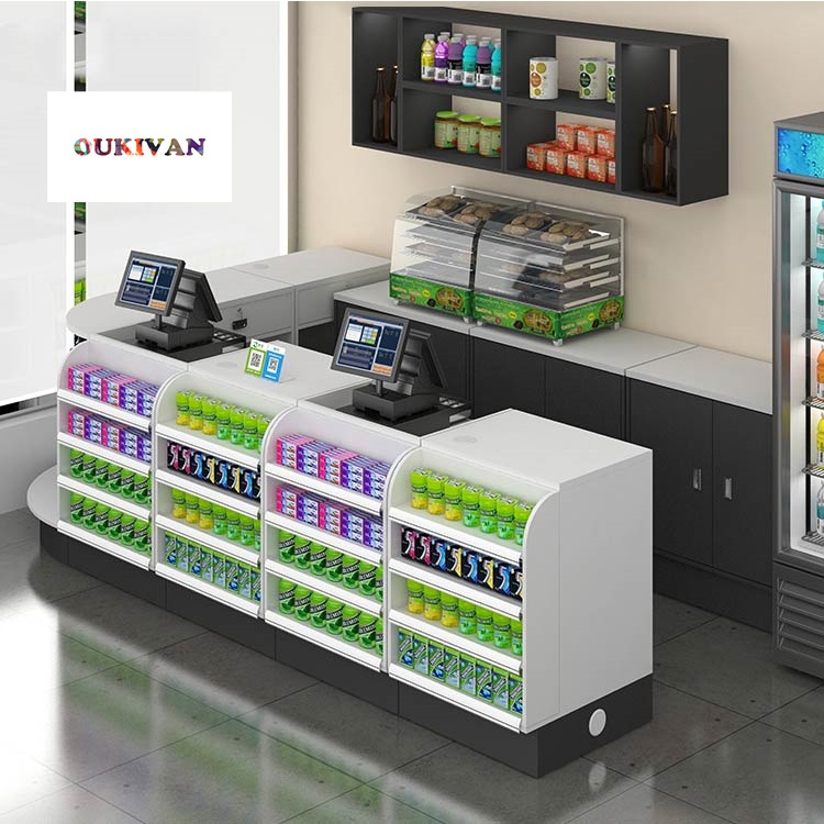 Cashier Display Counter With Storage Drawer Cabinet Supermarket ...