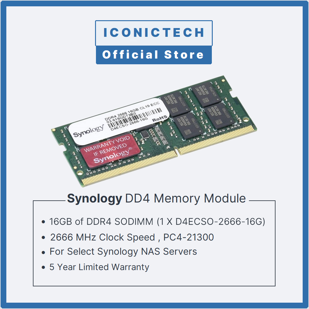 Synology D4ECSO-2666-16G DDR4 ECC SO-DIMM or D4ES02-8G DS3617xs DS1821 ...