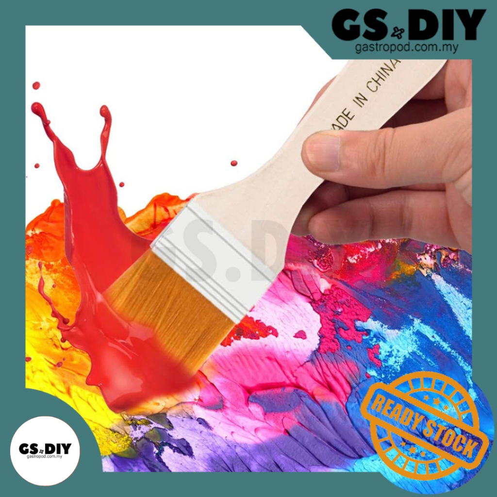 🏷️Neken Nylon Flat Shader Paint Brush🚷Berus Cat Rata Nilon, 100% Halal💯 ...