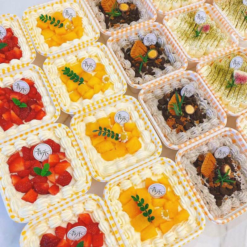Tiramisu Box Cake Box Container Square Bekas Kek Mousse Cake Packaging ...