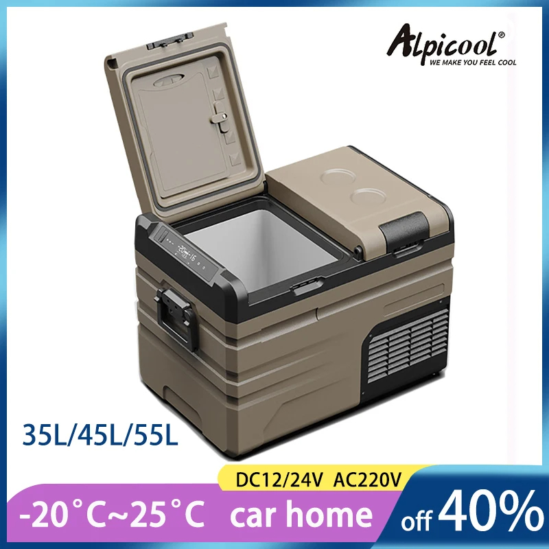 Alpicool 35/45/55L Car Refrigerator 12V/110V Portable Compressor Cooler ...