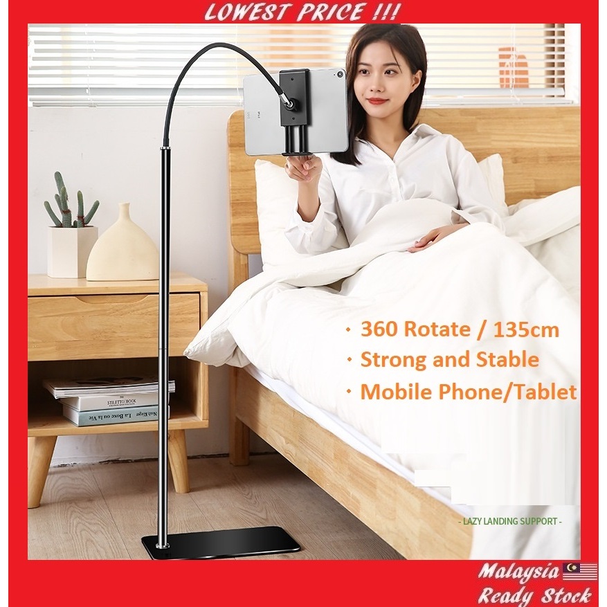 Lazy Phone Floor Stand Holder 360 Rotate Adjustable Live Streaming ...