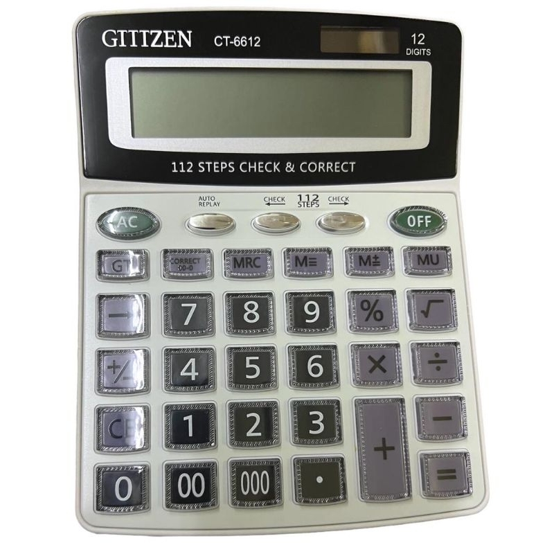 Gitizen Superior Electronic Calculator 12digits CT-6612 | Shopee Malaysia
