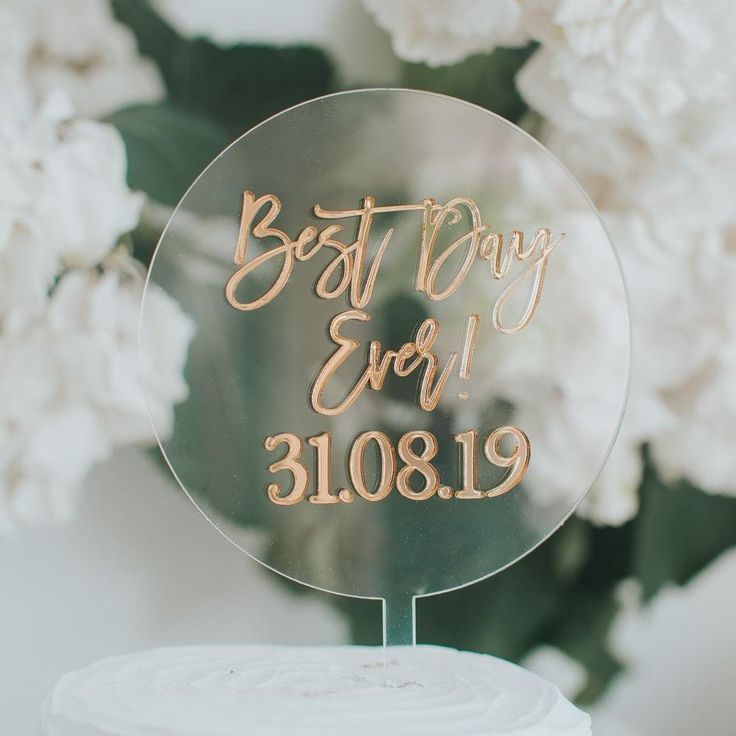 Round Acrylic Cake topper*Custom* 5inch & 4inch* Wedding & Birthday ...